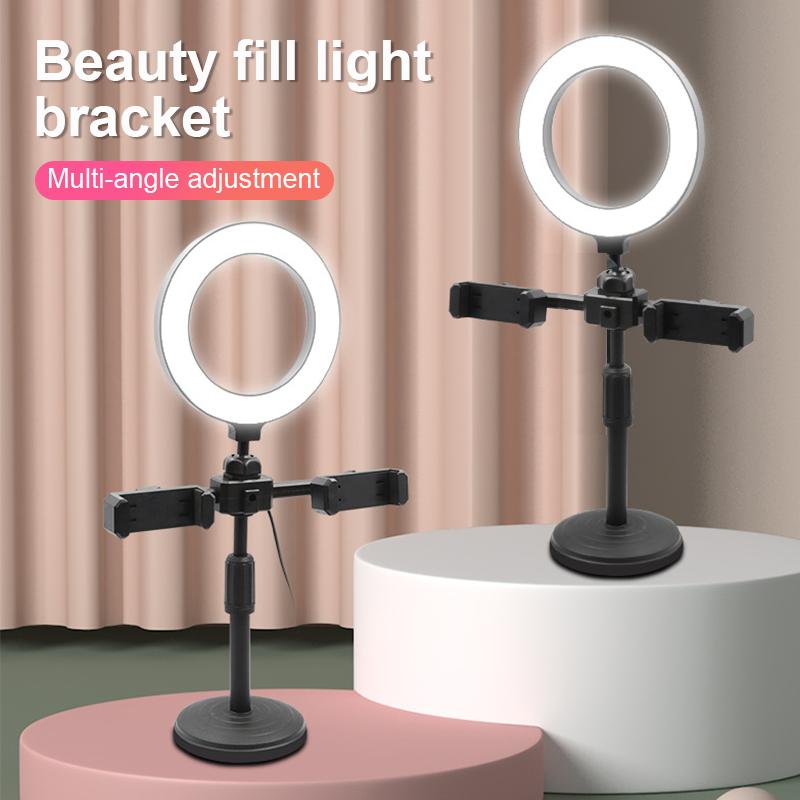 LED Phone Holder With Ring Light Tripod Stand With 3 Colors Selfie ...