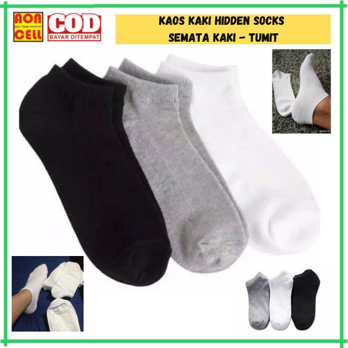 Kaos kaki dewasa hiddensock sport TUMIT POLOS hitam putih murah - Shop ...
