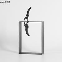 Jual Minimalist Metal Character Ornaments Abstract Reflection Statue ...