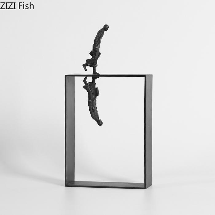 Jual Minimalist Metal Character Ornaments Abstract Reflection Statue ...