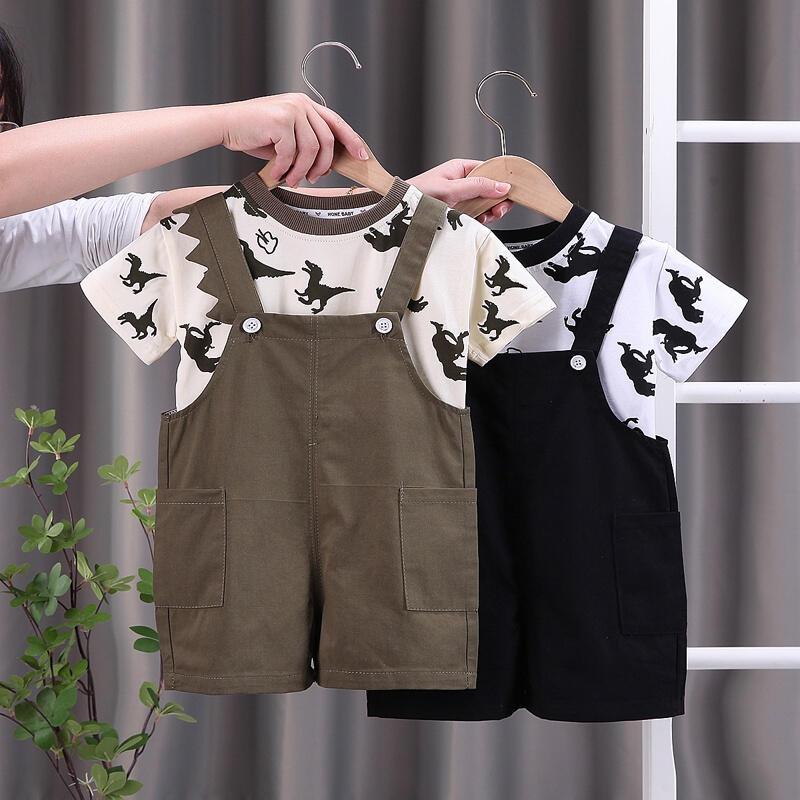 Pakaian Bayi Lelaki, 1 Set, Baju-T dan Keseluruhan, Suspender, - TikTok ...