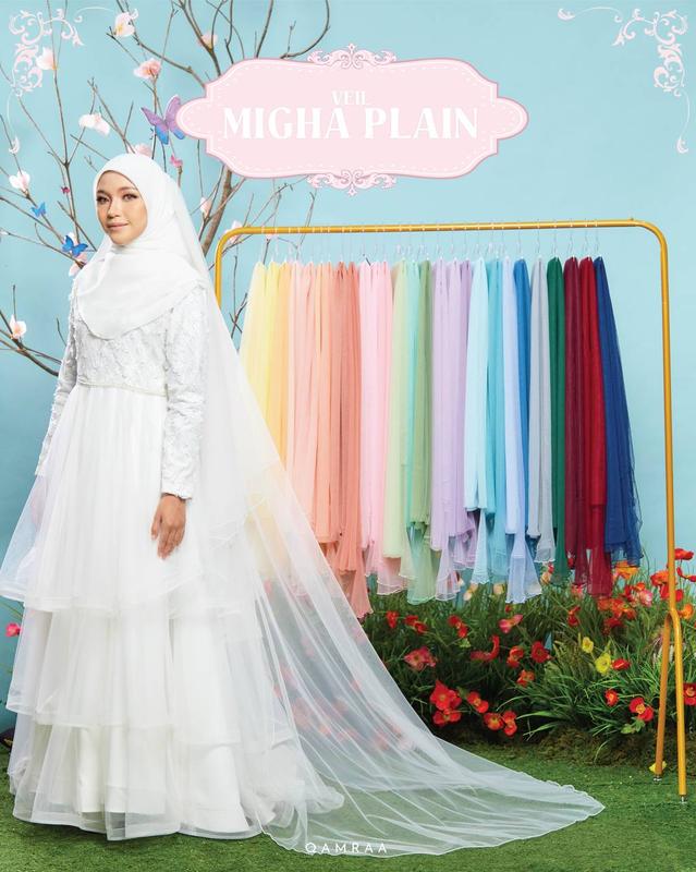 Veil Migha Plain by Qamraa Veil Nikah Tunang Pengantin Bride - TikTok ...
