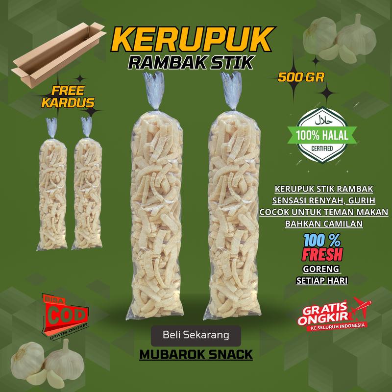 kerupuk rambak stik original food 500g krupuk rambak camilan enak ...