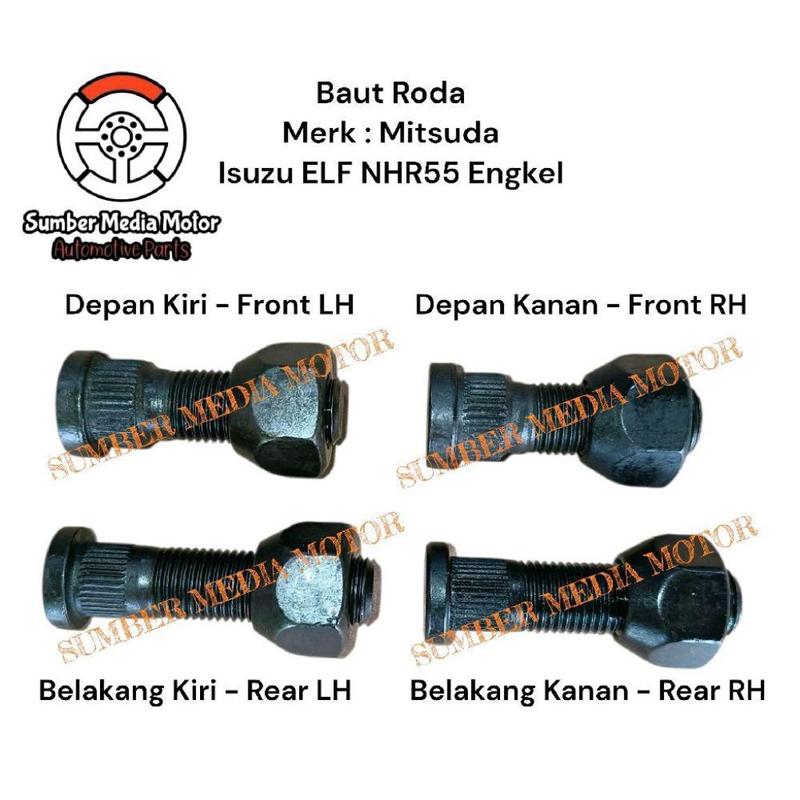 mitsuda hub bolt assy baut roda isuzu elf nhr55 engkel - Shop | Tokopedia