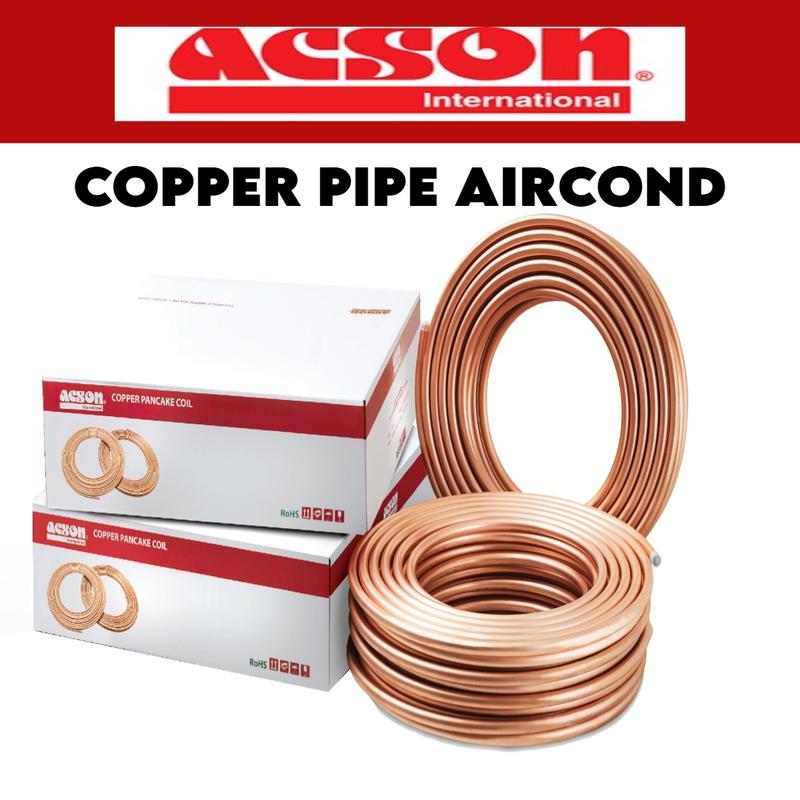 ACSON COPPER PIPE AIRCOND KETEBALAN SIZE 0.61MM 15 METER - TikTok Shop ...