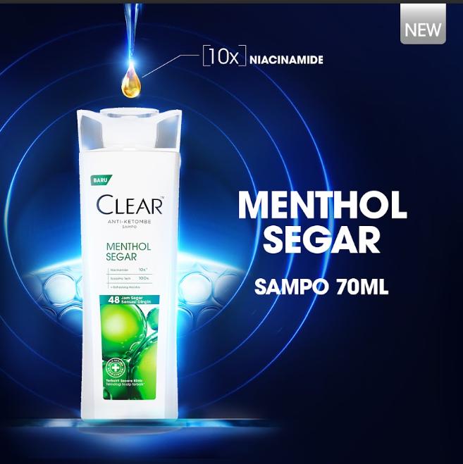 CLEAR Menthol Segar Sampo Anti Ketombe, ScalpPro Technology Niacinamide ...