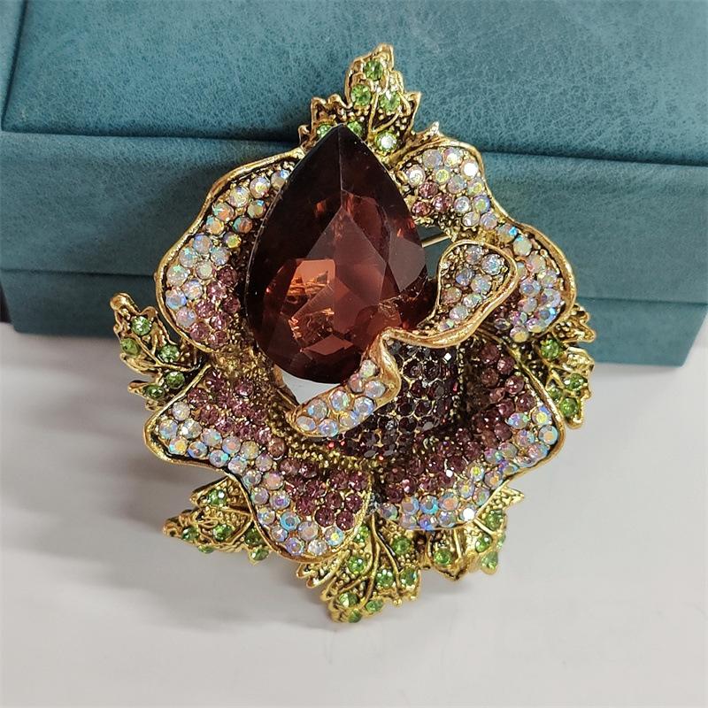 Luxury women's inlaid crystal rose brooch - TikTok Shop Philippines