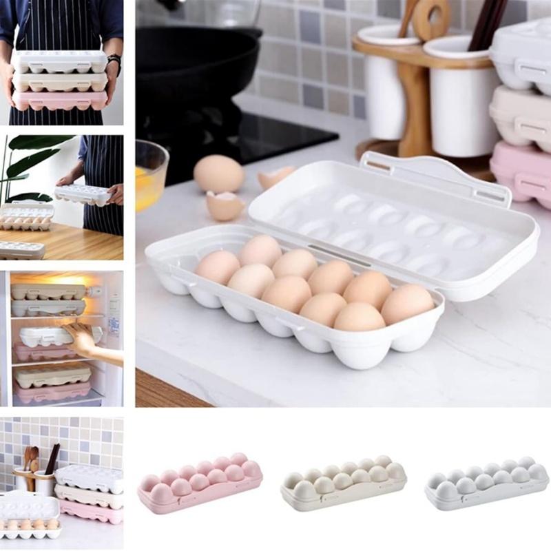 1PC 12 Grid Egg Holder Plastic Egg Protector Tray Portable Eggs ...