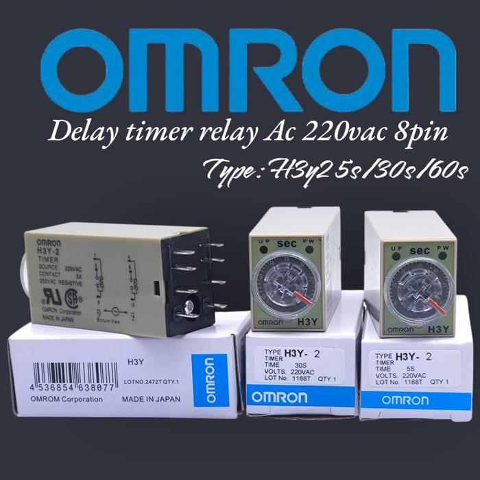 Jual MINI Timer Omron H3Y-2 / H3Y2 Delay Timer Relay 5S 30S 60S voltase ...