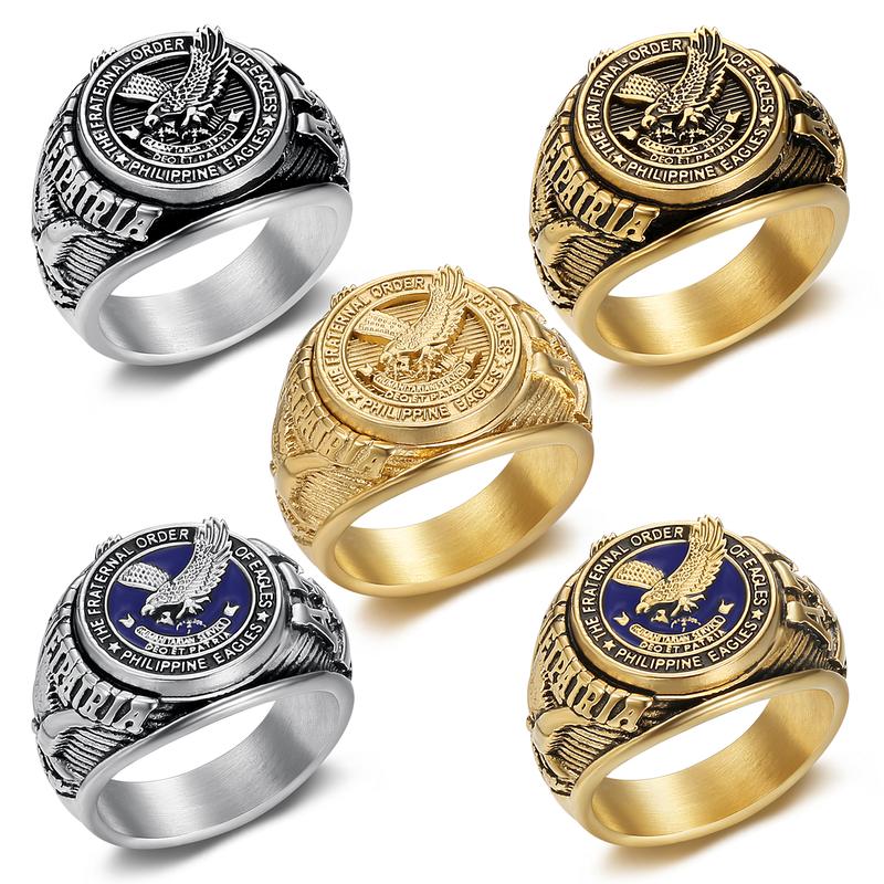 Stainless Steel Solid Gold ATE Eagles Ring Plated for Women Size ...