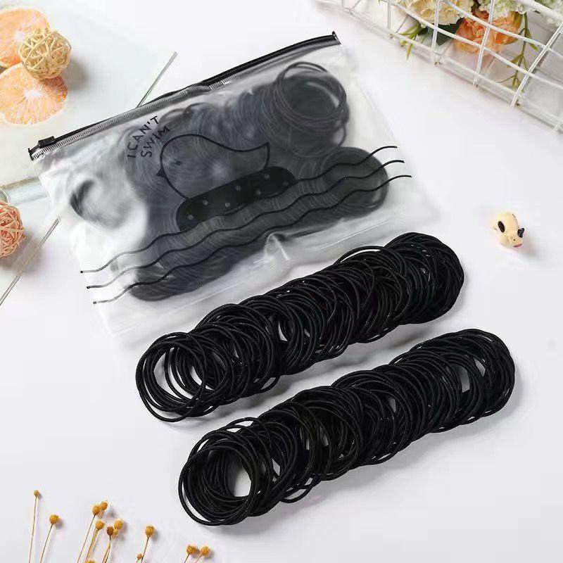 Ikat Kepala Regangan, Hitam, 50 Keping, Gaya Korea, Gelang Getah ...
