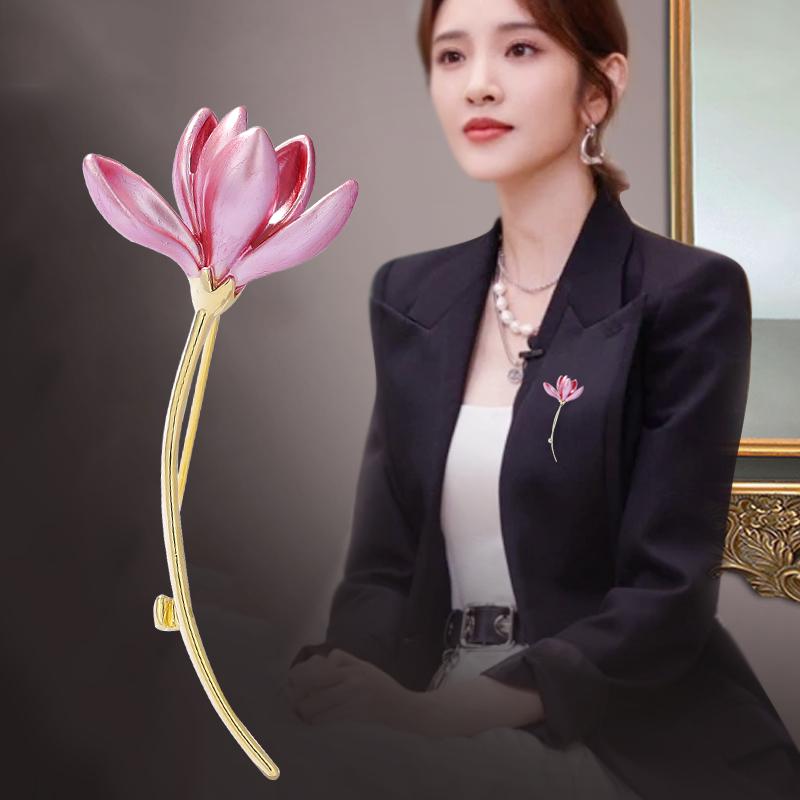 Kerongsang bunga teratai enamel merah jambu untuk wanita, pi - TikTok ...