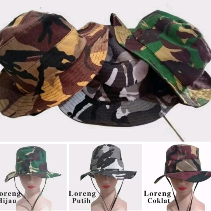 TOPI RIMBA LORENG DAN POLOS/TOPI TANI LORENG - Shop | Tokopedia