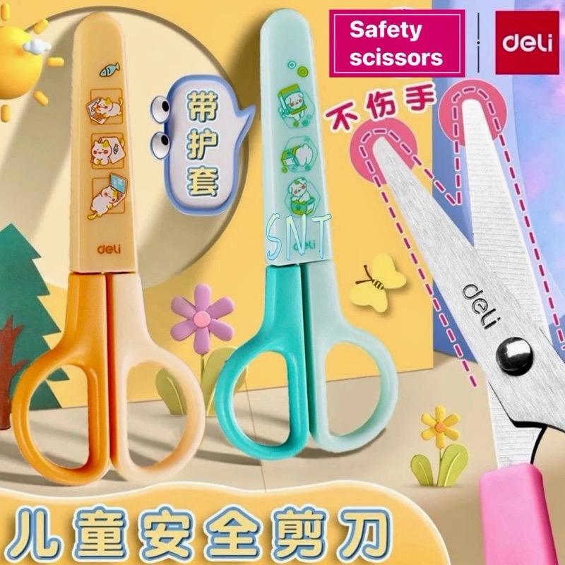 SNT(6021) Gunting Deli Scissors With Cover Kids Scissors Small - TikTok ...