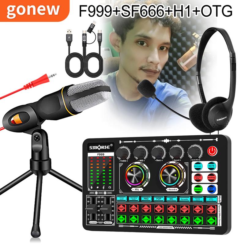 Gonew&cimin89store rekomendasi bersama soundcard F999+SF666+H1+OTG-2 ...