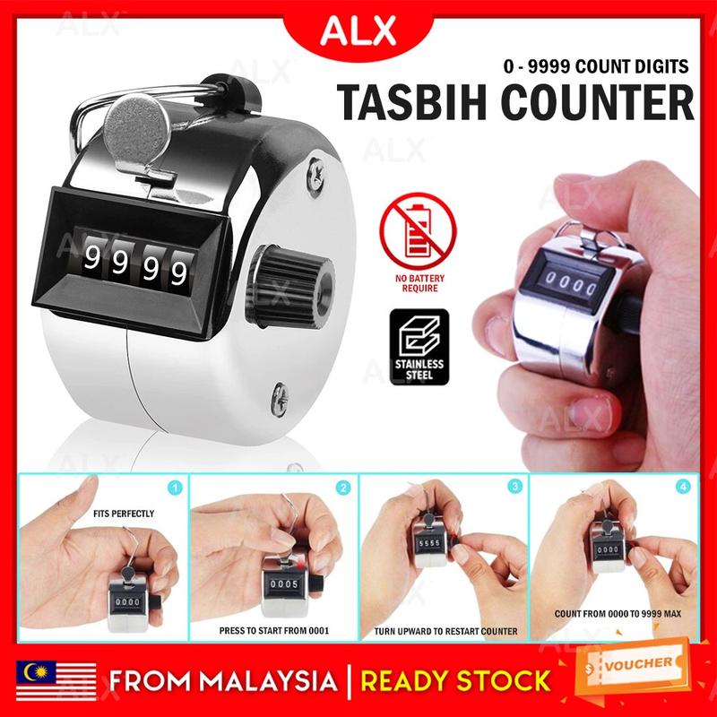 ALX Rust-Free Handheld Tally Manual Click Counter Max 9999 Digit ...