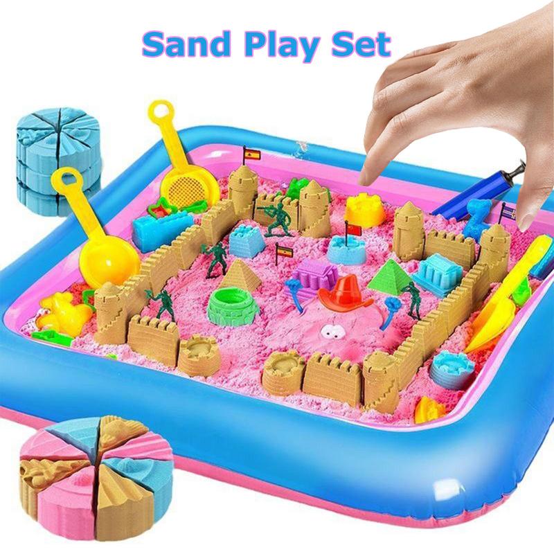 Sand Toddler Play Sand Mold Kit Indoor Sand Playset Colorful Play Sand ...