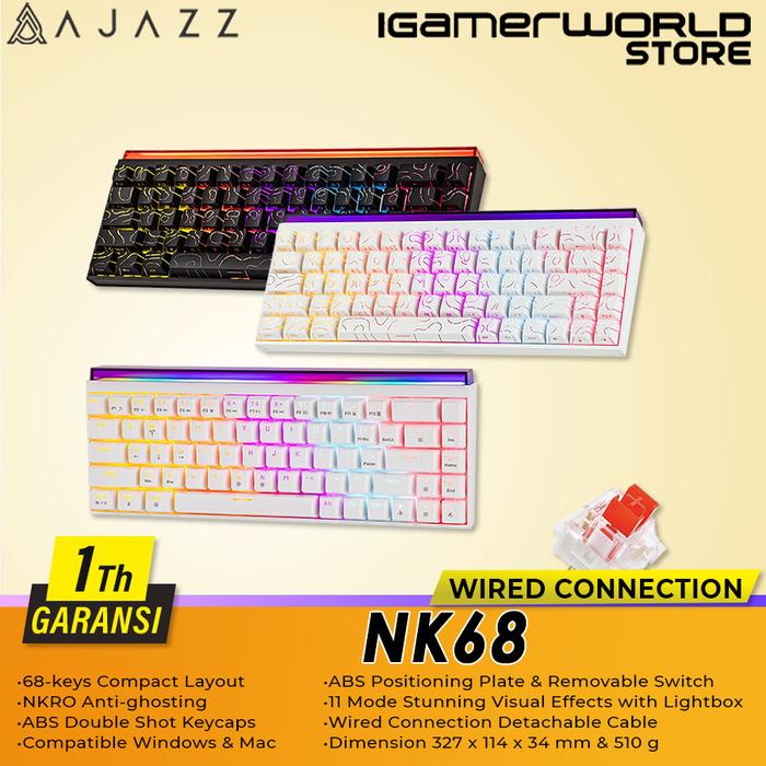 Promo Ajazz NK68 Wired 65% Layout With Side Ambient RGB Lighting Box ...