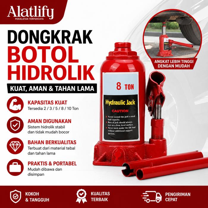Promo Dongkrak Botol Mobil Hidrolik 3 - 8 Ton | Hydraulic Jack ...