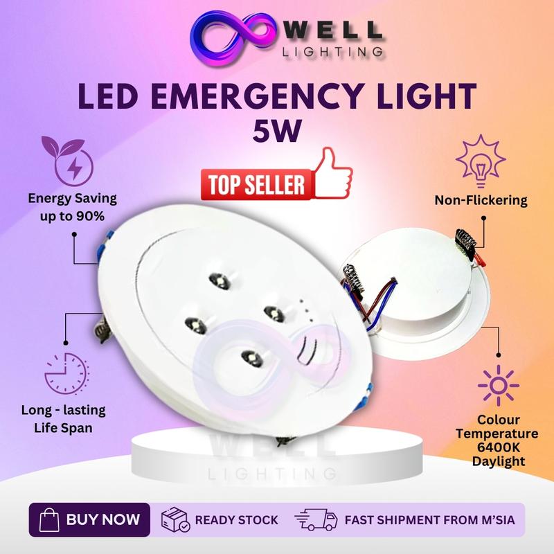LED Emergency Light 5W LED Recessed Downlight Ceiling Emergency ...