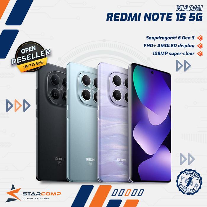 Promo Xiaomi Redmi Note 15 5G 8/256 12/512 GB 108MP AI OIS Camera ...
