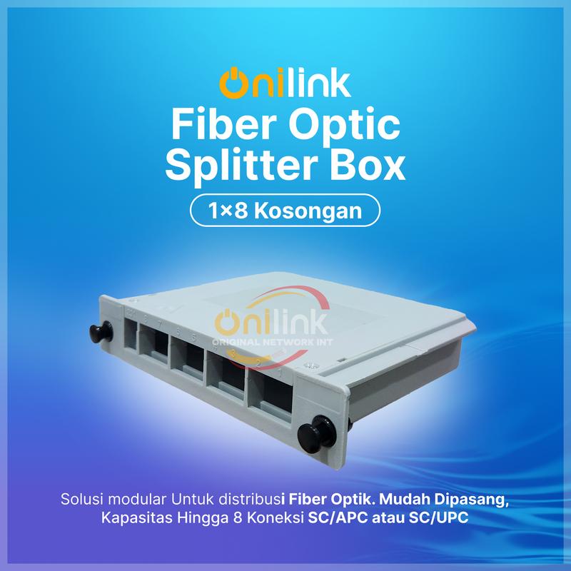BOX SPLITTER FIBER OPTIK ONILINK 1:8 KAPASITAS 8 PORT SC/UPC – KOSONGAN ...
