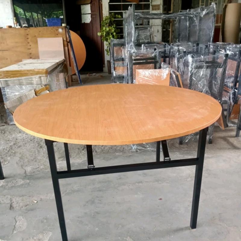 Meja Lipat ibm polaris bulat Bundar Pegas Kayu Multiplex 18mm Rangka ...