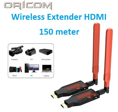 Jual Wireless HDMI Extender Video Display 50m up to 4 Receiver ORICOM ...