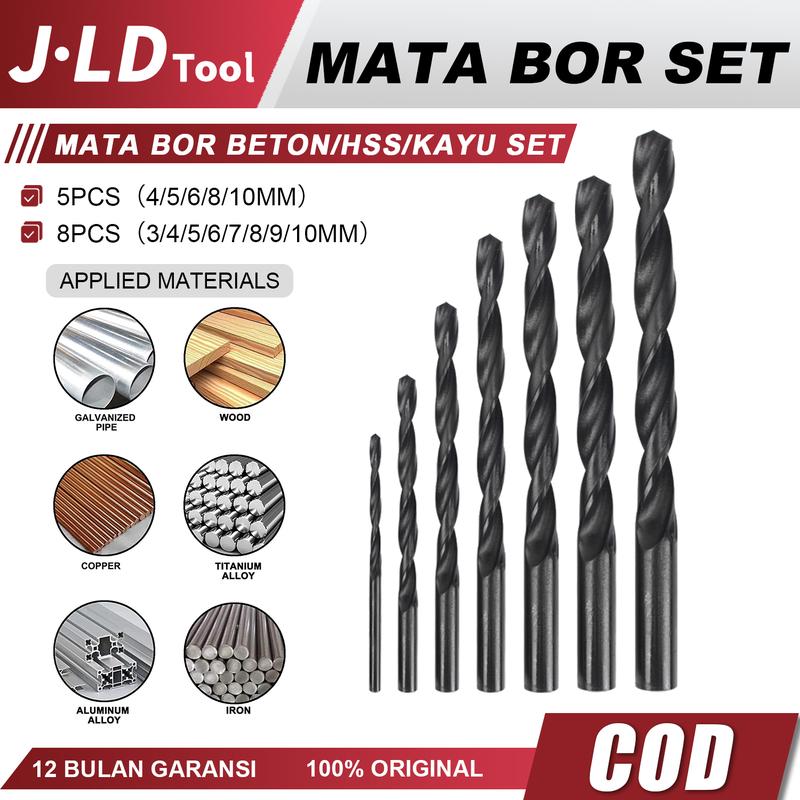 J.LD TOOL Mata bor set Mata bor kayu/besi/beton/tembok HSS Mata - Shop ...