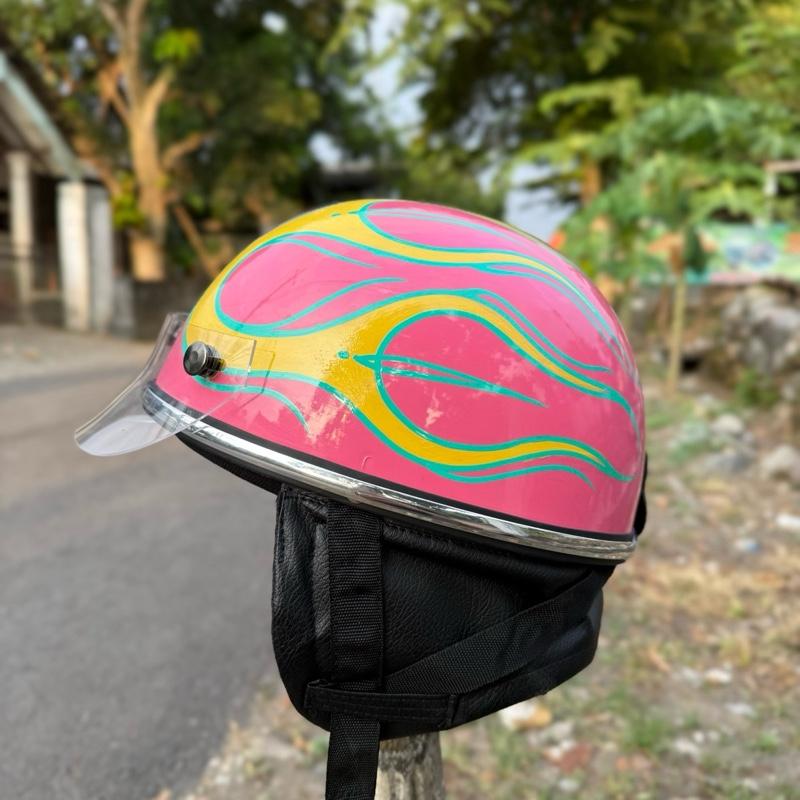 Helm Chip Api Custom Manual Painting Terbaru List Chrome - Shop | Tokopedia