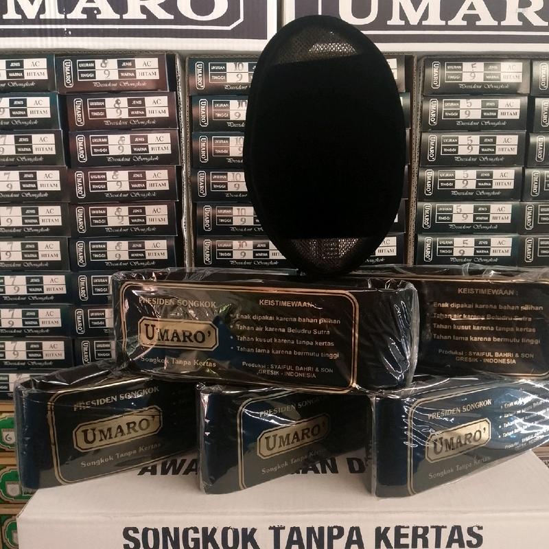 Peci Beludru Sutra Halus Tanpa Kertas UMARO' Hitam Polos No. 5-10 ...