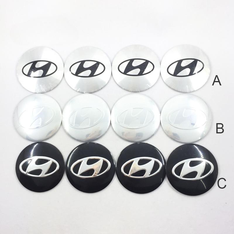 4 x 56mm HYUNDAI H Logo Wheel Hub Center Caps Cover Emblem Badge ...
