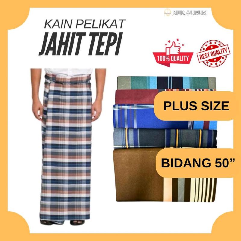 Kain pelikat dewasa plus saiz siap jahit Jahit tepi Bidang 50 inci ...