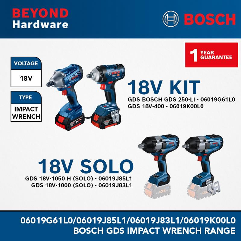 BOSCH GDS Impact Wrench Range - 06019G61L0/06019J85L1/06019J83L1 ...