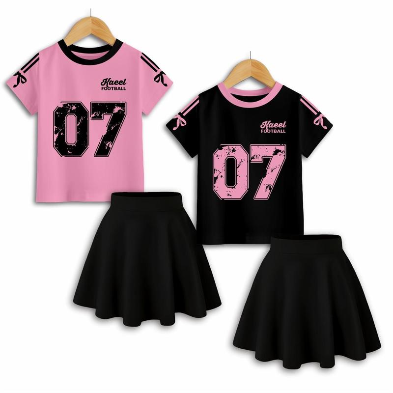 KAEEL Motif FOOTBALL 07 BLACK PINK Baru OneSet Perempuan Baju Anak ...