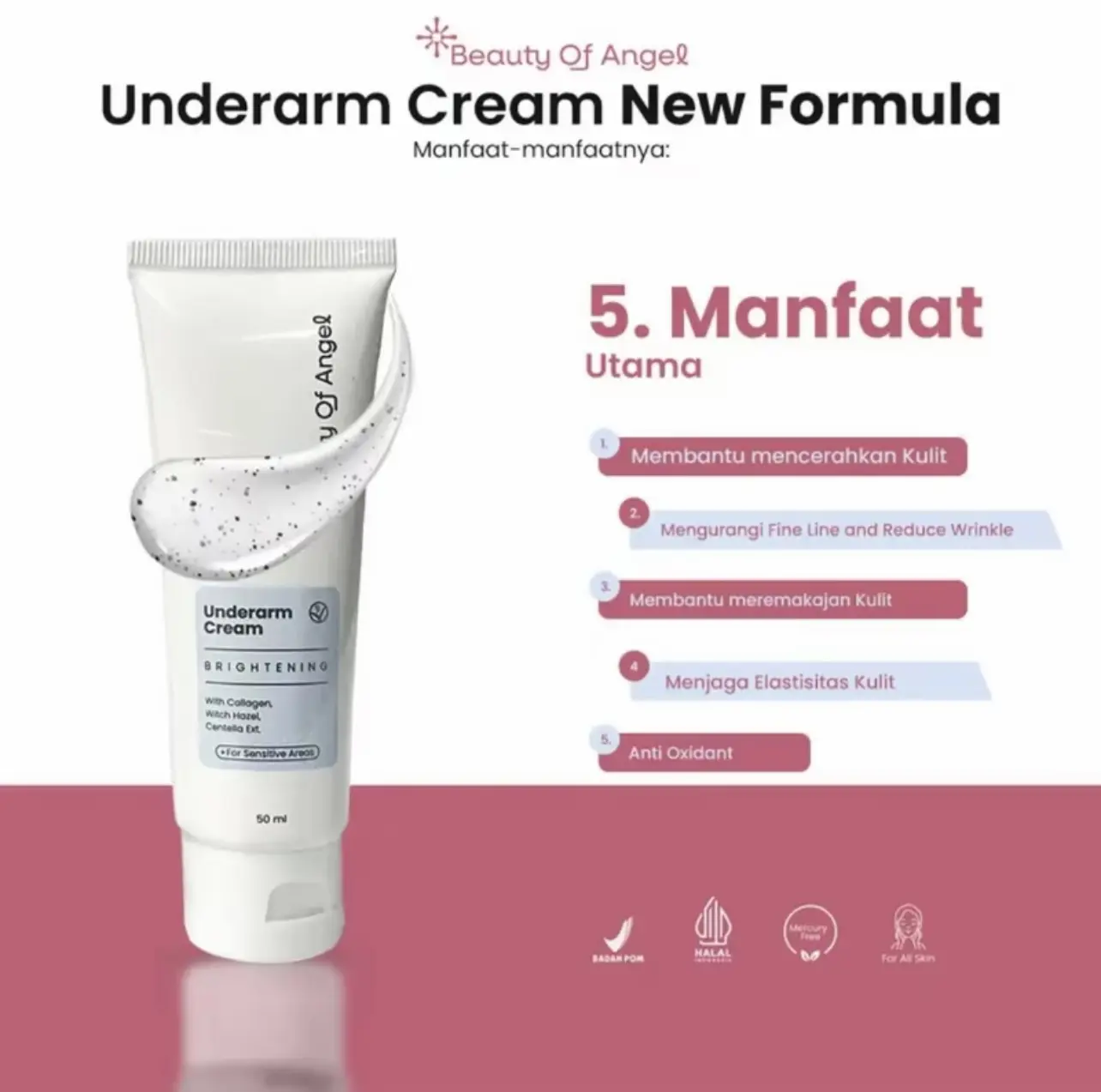 BOA Krim Lipatan Mencerahkan Ketiak dan Selangkangan - 50ml - Bau ...