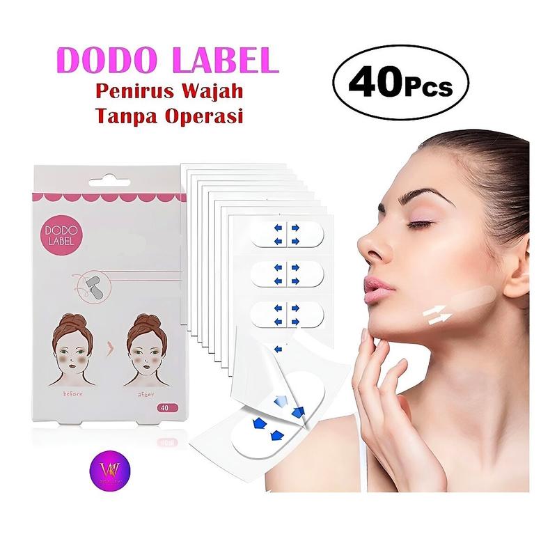 40pcs Label Stiker Penirus Wajah Tirus Tanpa Operasi - Dodo Label - Shop | Tokopedia
