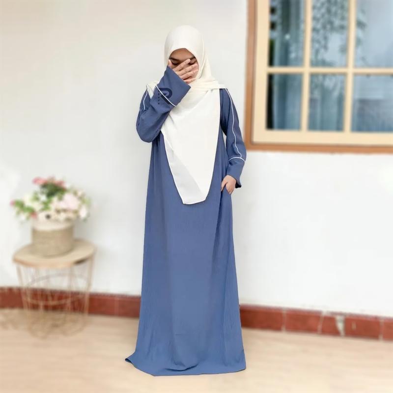 Rstore - Abaya Santri Remaja Syari Simple Mewah Crinkle Airflow - Shop ...