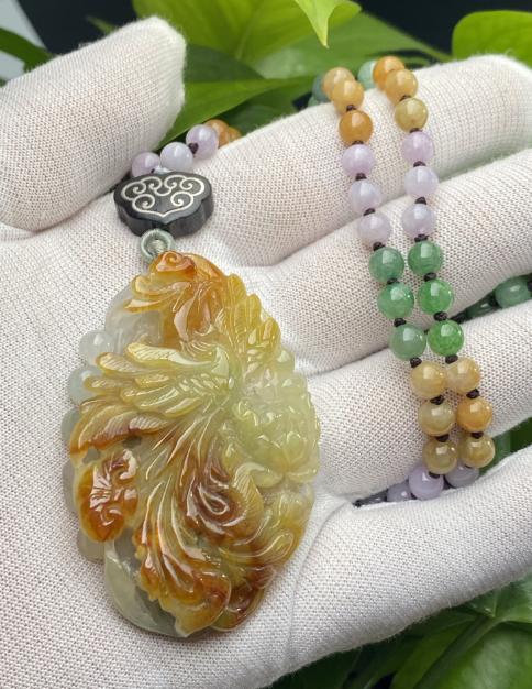 Natural Burmese Jade A-grade Chiluo Ancient Jade Phoenix Pendant ...
