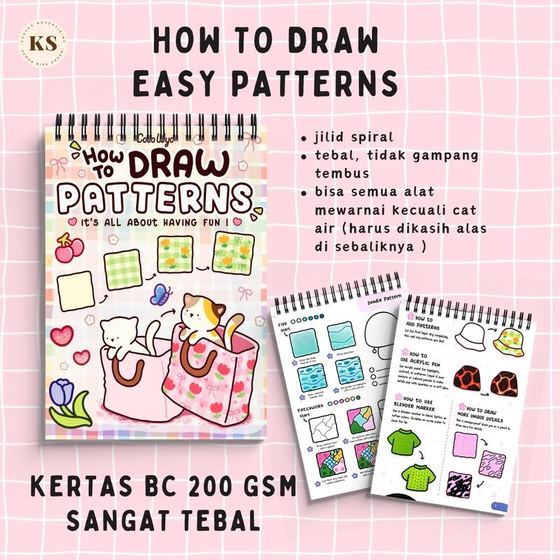 HOW TO DRAW PATTERNS Coloring Book for Adults and Kids Coloring - Shop | Tokopedia