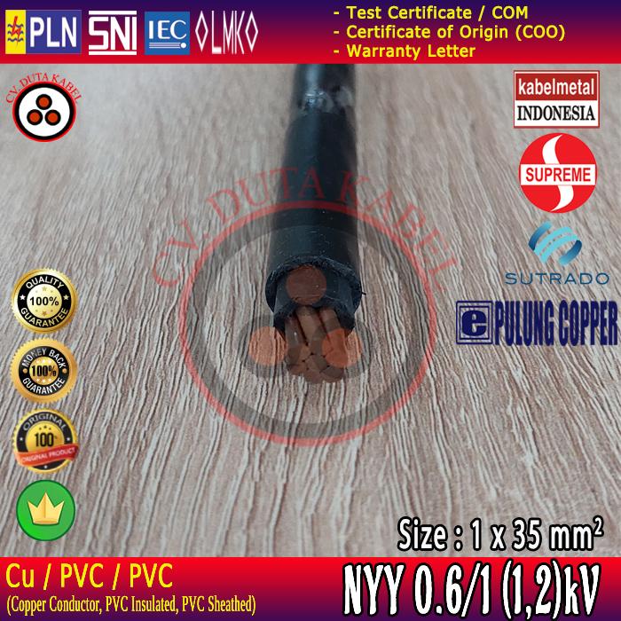 Jual Kabel NYY 1x35 mm2 MERK SUPREME CABLE / KABELMETAL (KMI) / SUTRADO ...