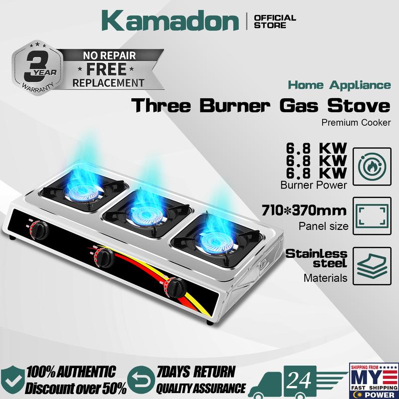 Kamadon'3 Pembakar Periuk Gas Meja Dapur Gas Keluli Dapur Dapur ...