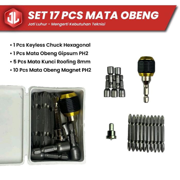 Jual Set Mata Obeng. Keyless Kepala Bor Hexagonal, Mata kunci Roofing ...
