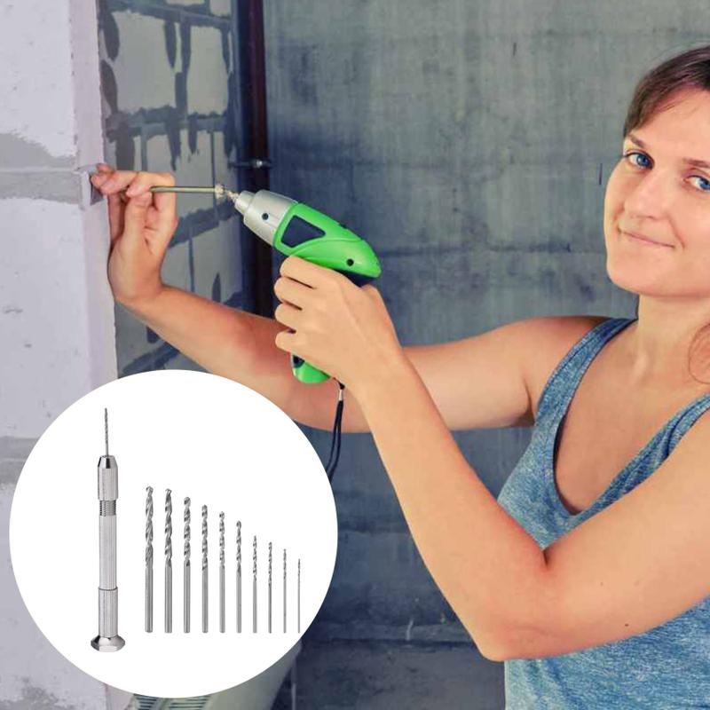 Mini Micro Aluminum Hand Drill With Keyless Chuck High Speed Steel Twist Drill Bit Woodworking ...