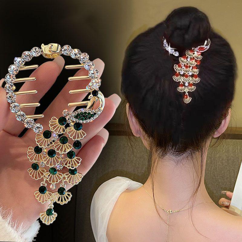 Jepit Rambut Berlian Buatan Merak, Mewah, dengan Rambut Bulat, - TikTok ...