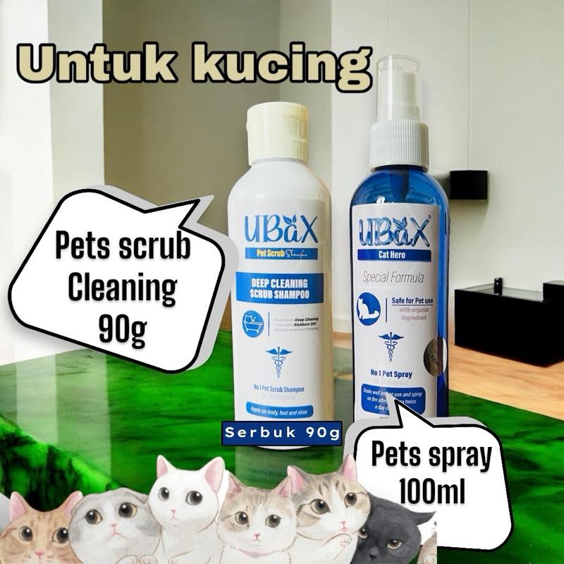 Ubax spray luaran kucing HQ 100ml dan ubax scrub shampoo pembersih ...
