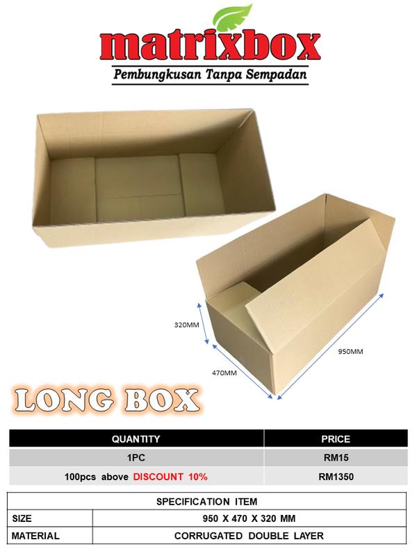 LONG CARTON CORRUGATED BOXES (5pcs/pack) - TikTok Shop Malaysia