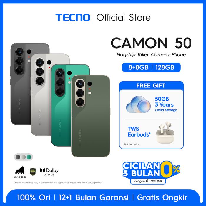 Promo [SUPERZOOM FLASHSNAP] TECNO CAMON 50 8GB+8GB*/128GB, 50MP Sony ...