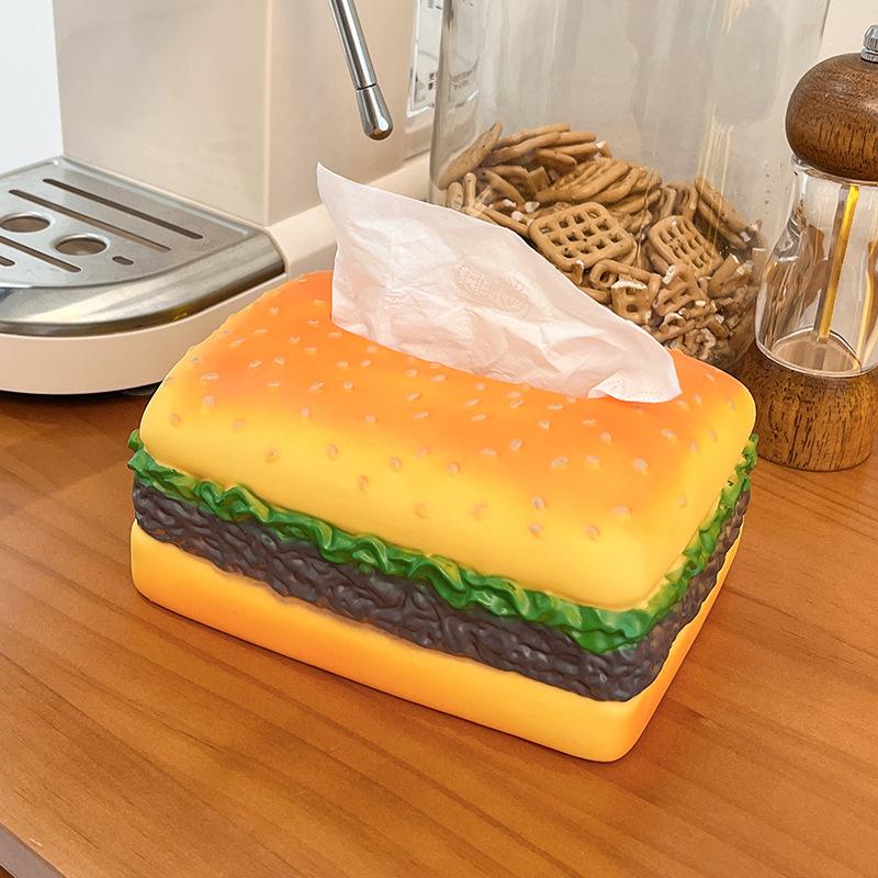 Creative hamburger tissue box ornaments American retro home living ...