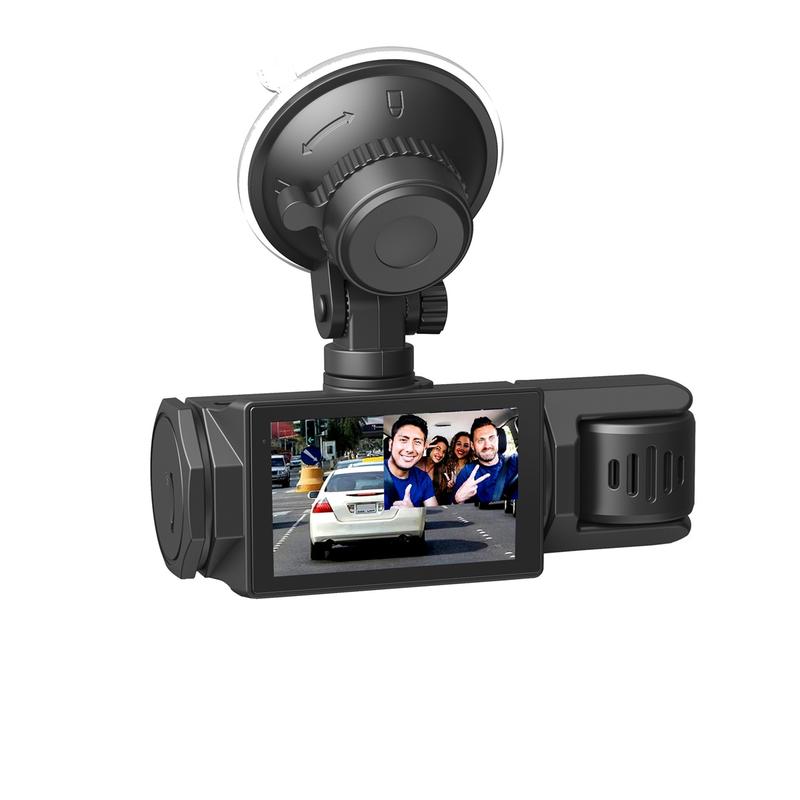 High definition 1080P driving recorder three lenses, with display ...